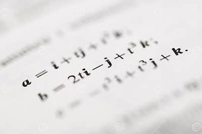 Mathematical Formulas and Vector Calculations: Close-Up of ...