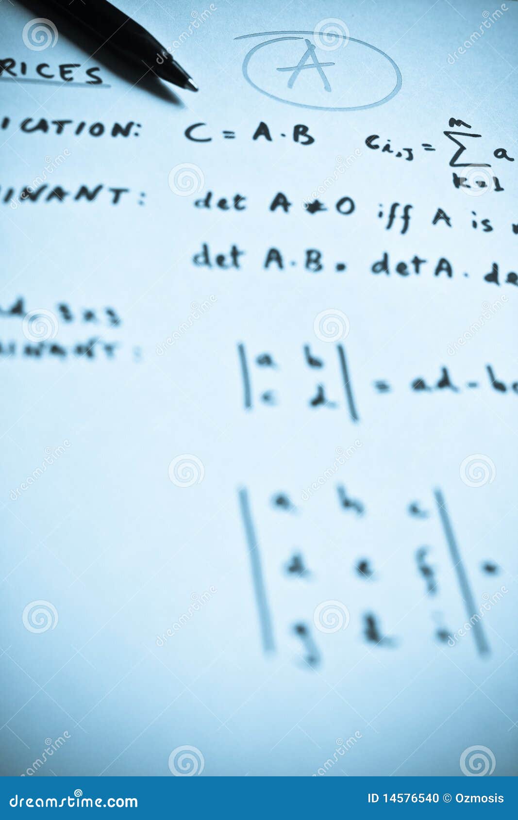 Mathematical Formulas Written on a White Paper Stock Photo - Image of ...