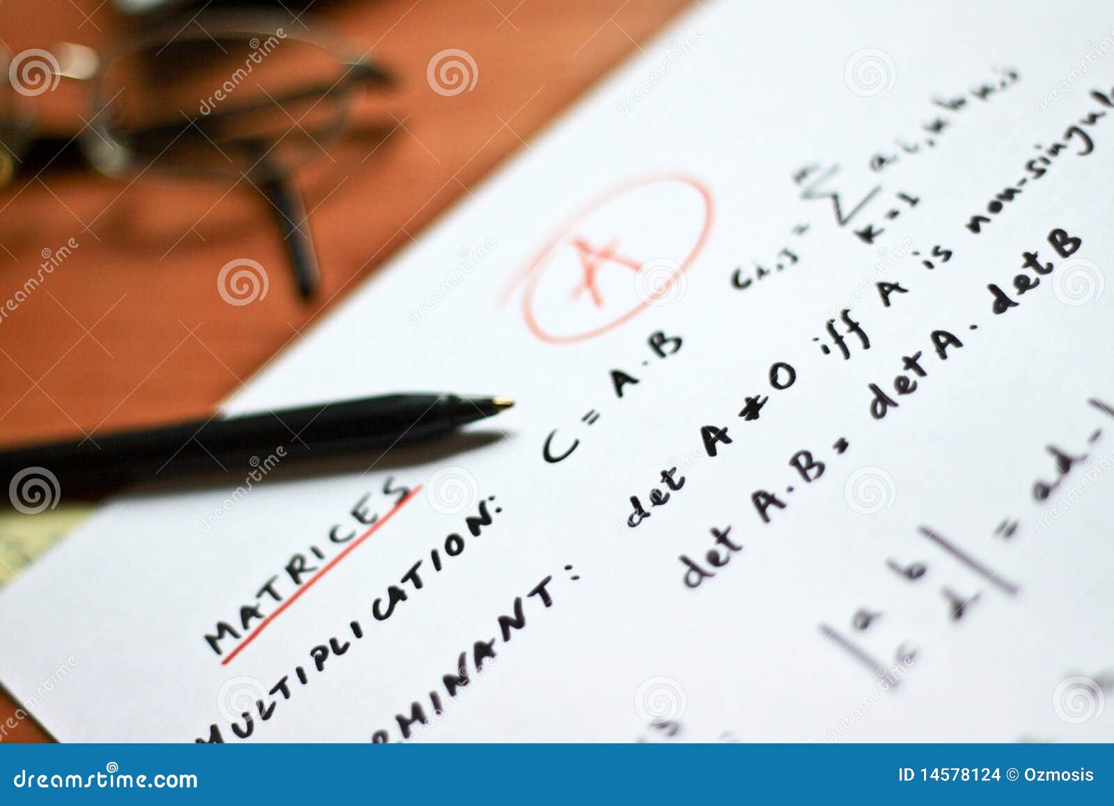 Mathematical Formulas Written on a White Paper Stock Photo - Image of ...