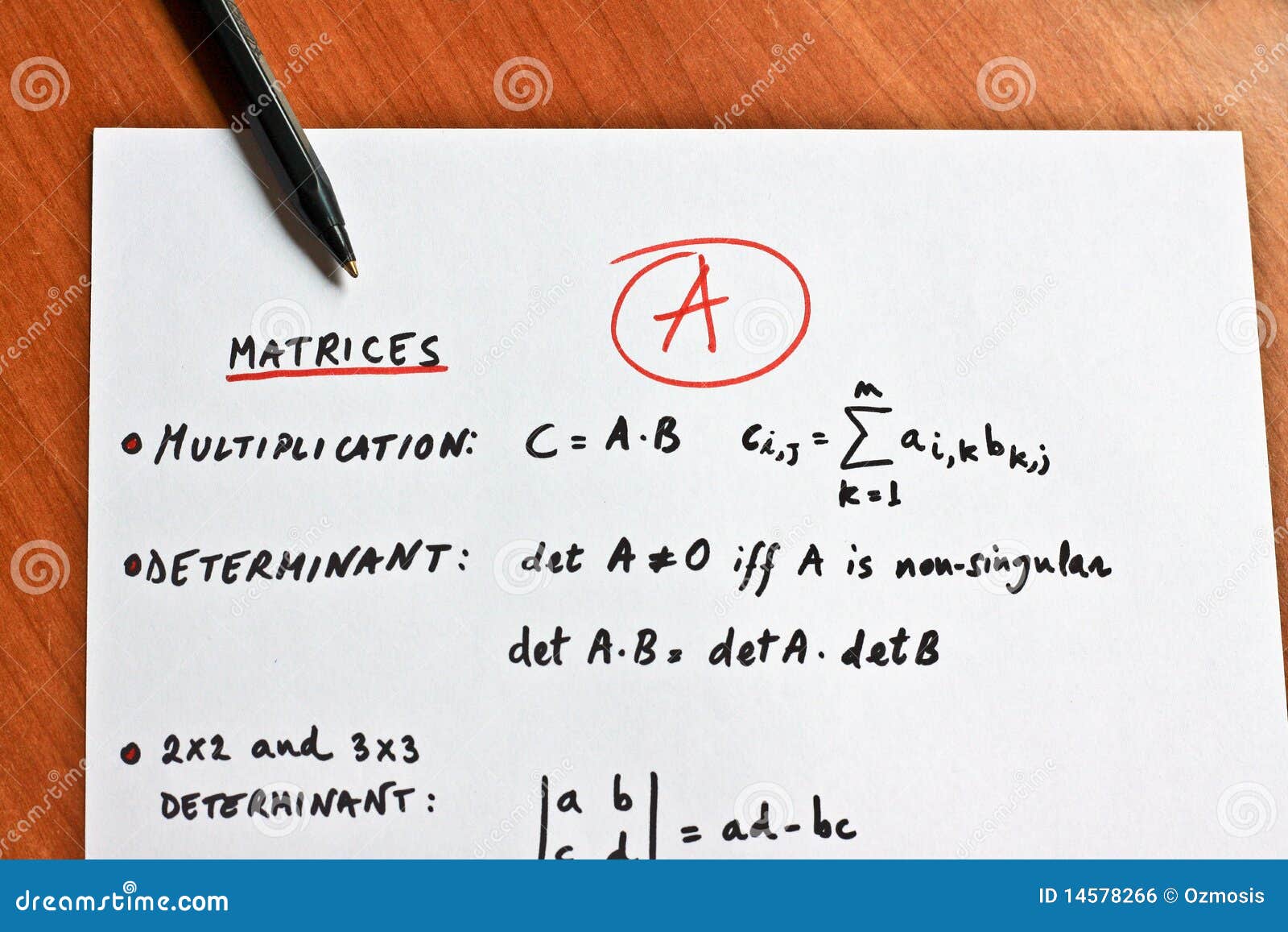 Mathematical Formulas Written on a White Paper Stock Photo - Image of ...
