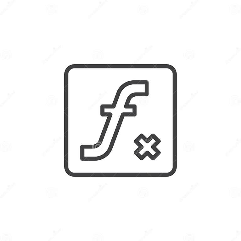 Mathematical Function Outline Icon Stock Vector - Illustration of ...