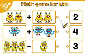 Math Game and Choose the Correct Answer-2 Stock Vector - Illustration ...