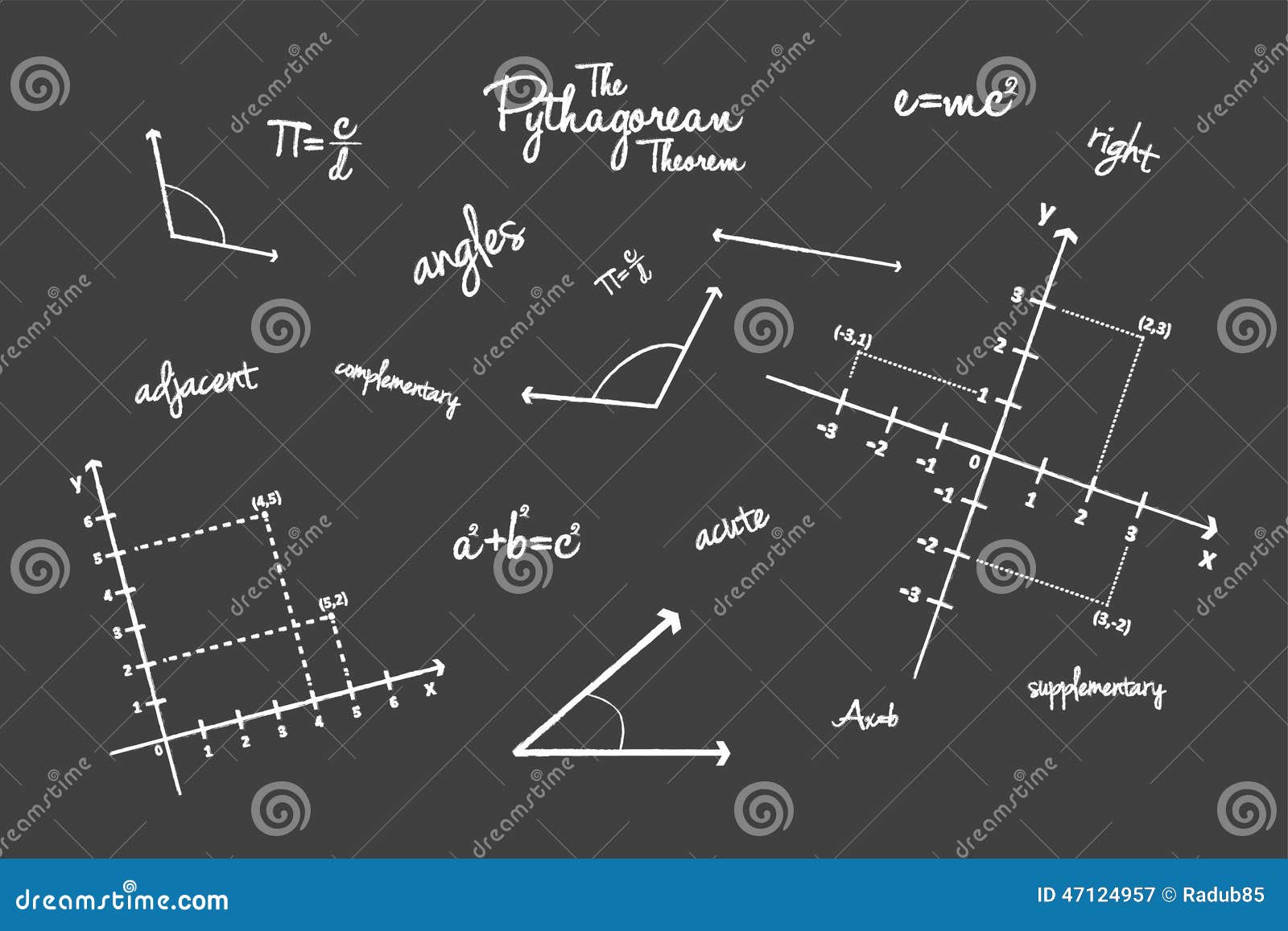 Mathematical Geometry Signs Stock Vector - Illustration of board ...
