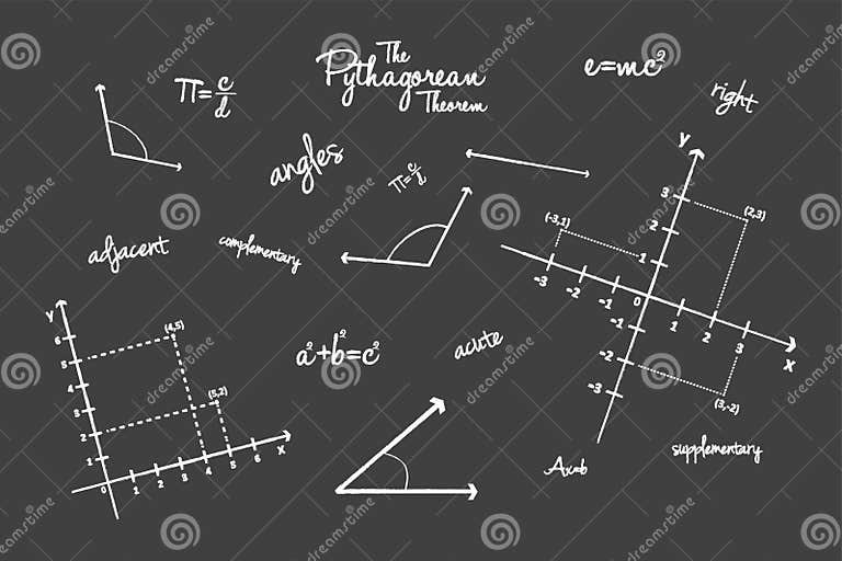 Mathematical Geometry Signs Stock Vector - Illustration of board ...
