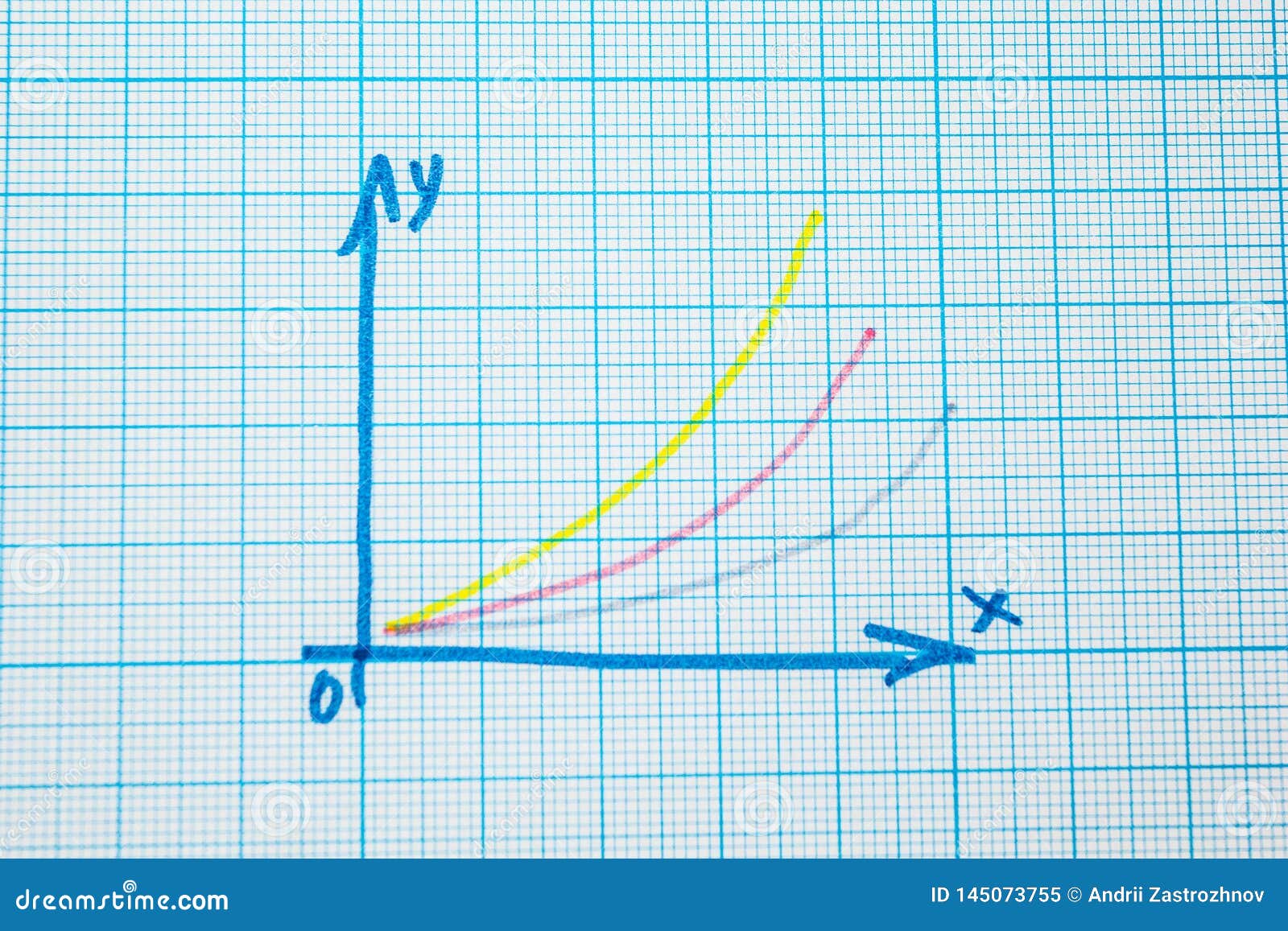 The Mathematical Graph in the Notebook is Squared Stock Image - Image ...