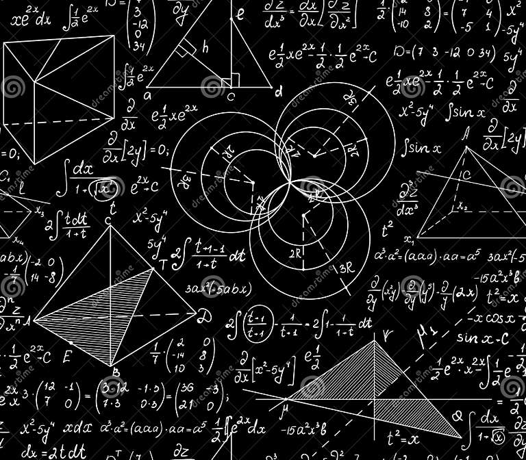 Mathematical Handwritten Vector Seamless Backround with Physics and ...