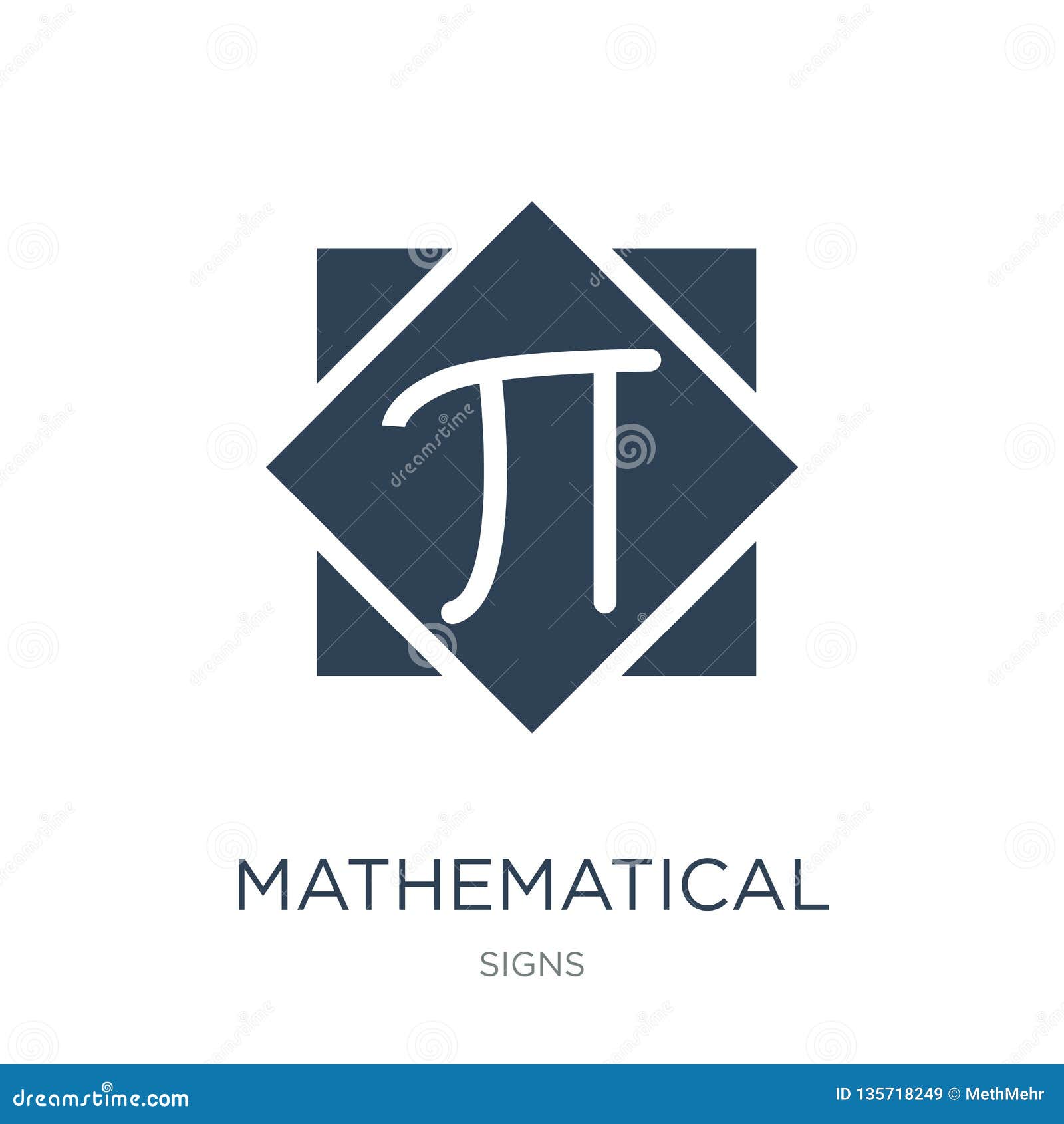Mathematical Icon in Trendy Design Style. Mathematical Icon Isolated on ...