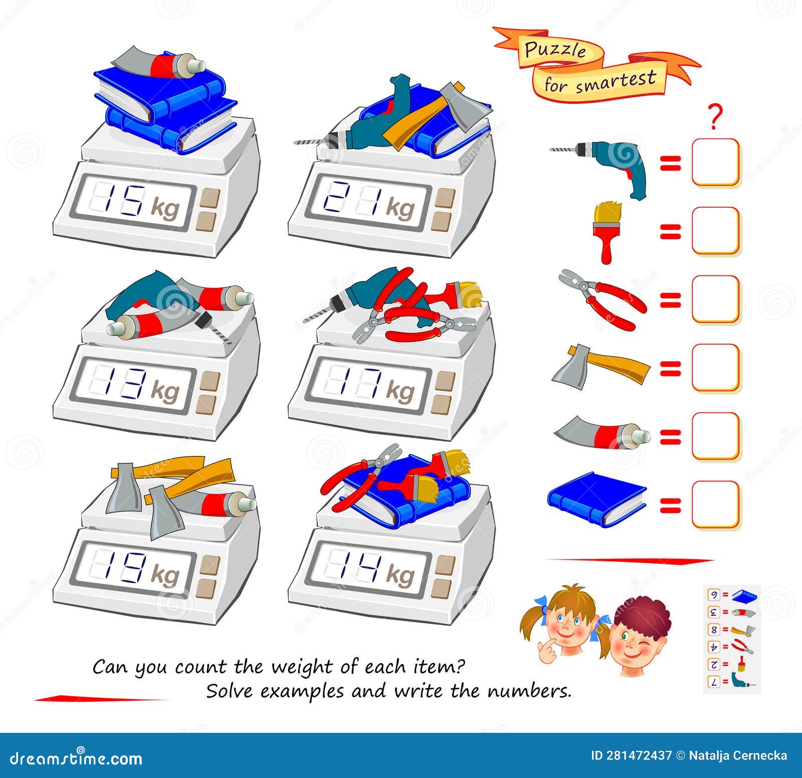 Mathematical Logic Puzzle Game for Smartest. Can You Count the Weight ...