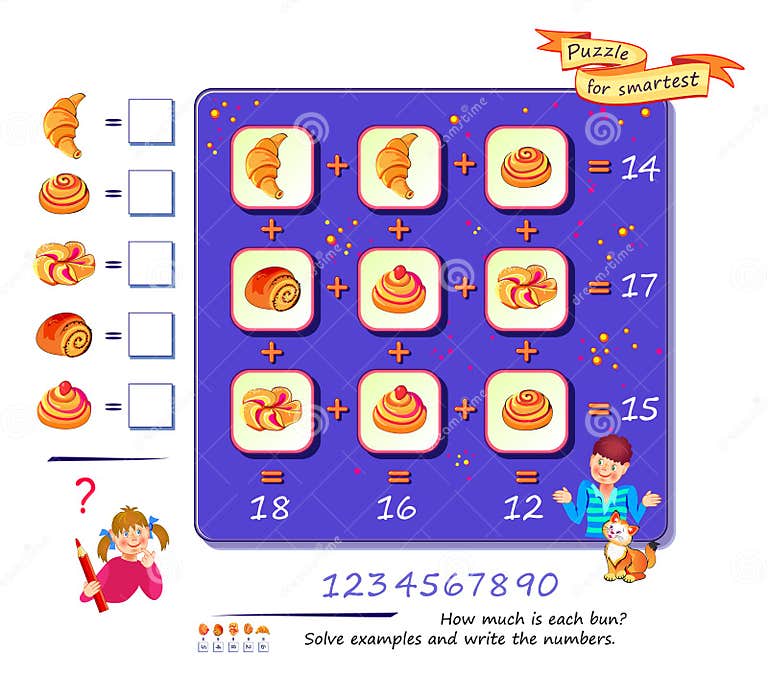 Mathematical Logic Puzzle Game for Smartest. How Much is Each Bun ...