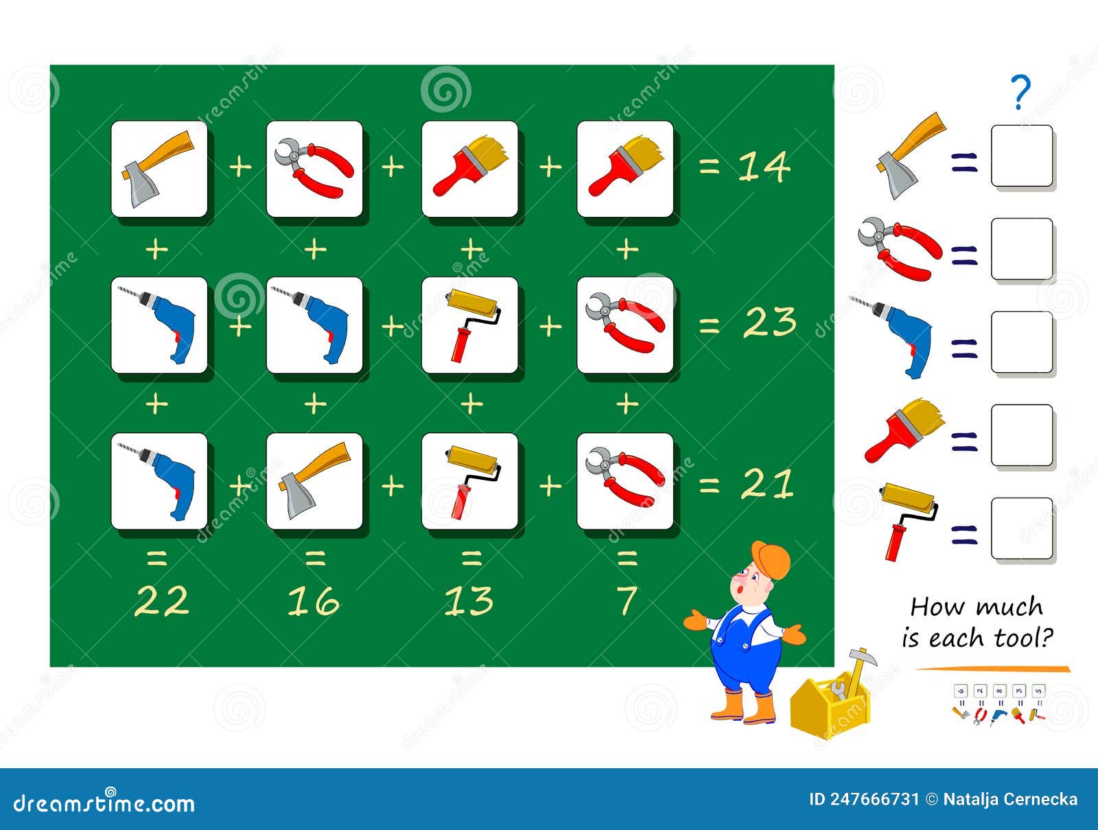 Mathematical Logic Puzzle Game for Smartest. How Much is Each Tool ...
