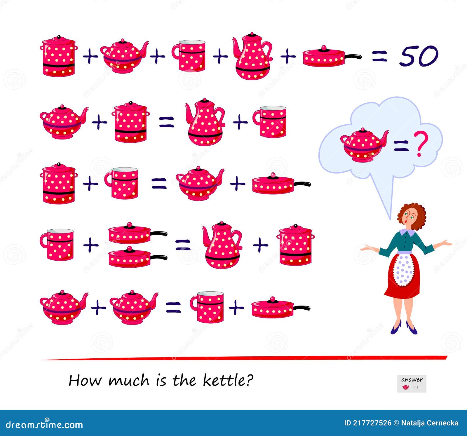 Mathematical Logic Puzzle Game for Smartest. How Much is the Kettle ...