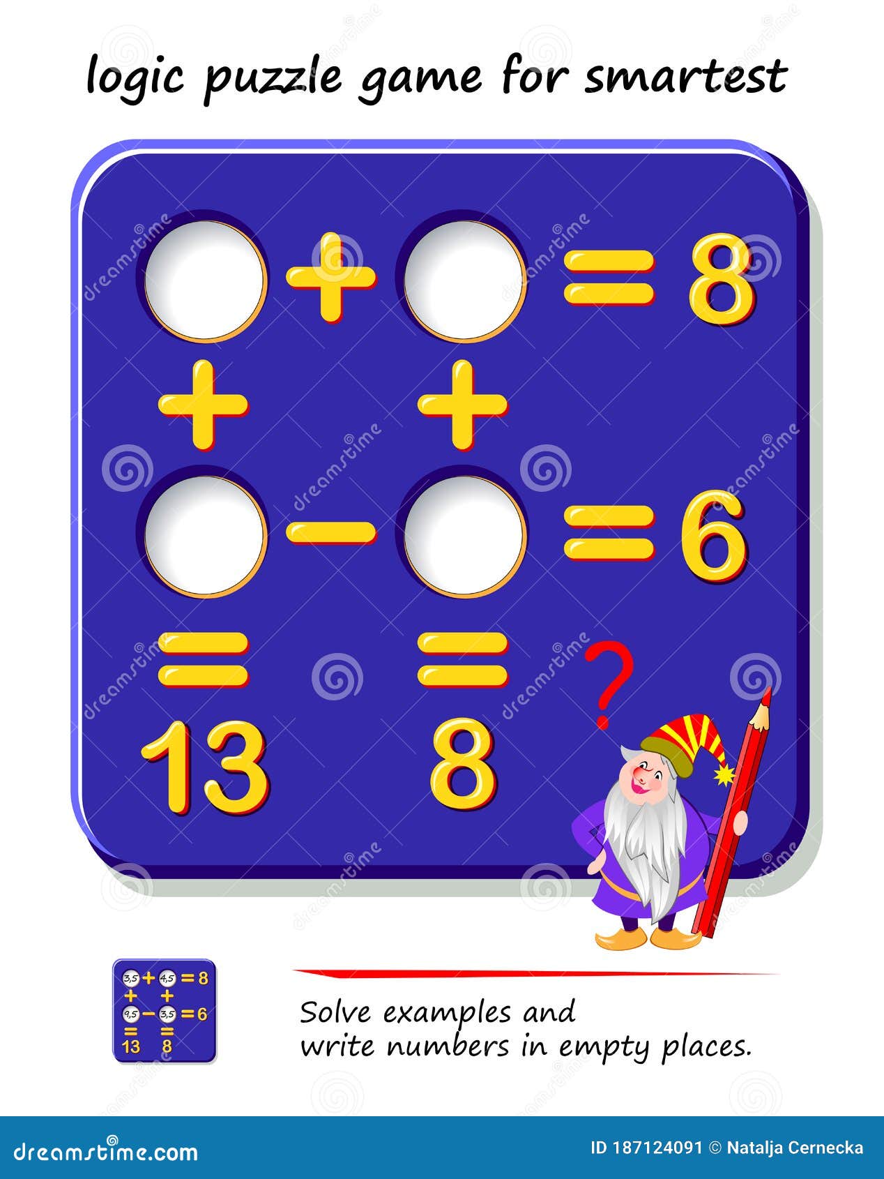 Mathematical Logic Puzzle Game for Smartest. Solve Examples and Write ...