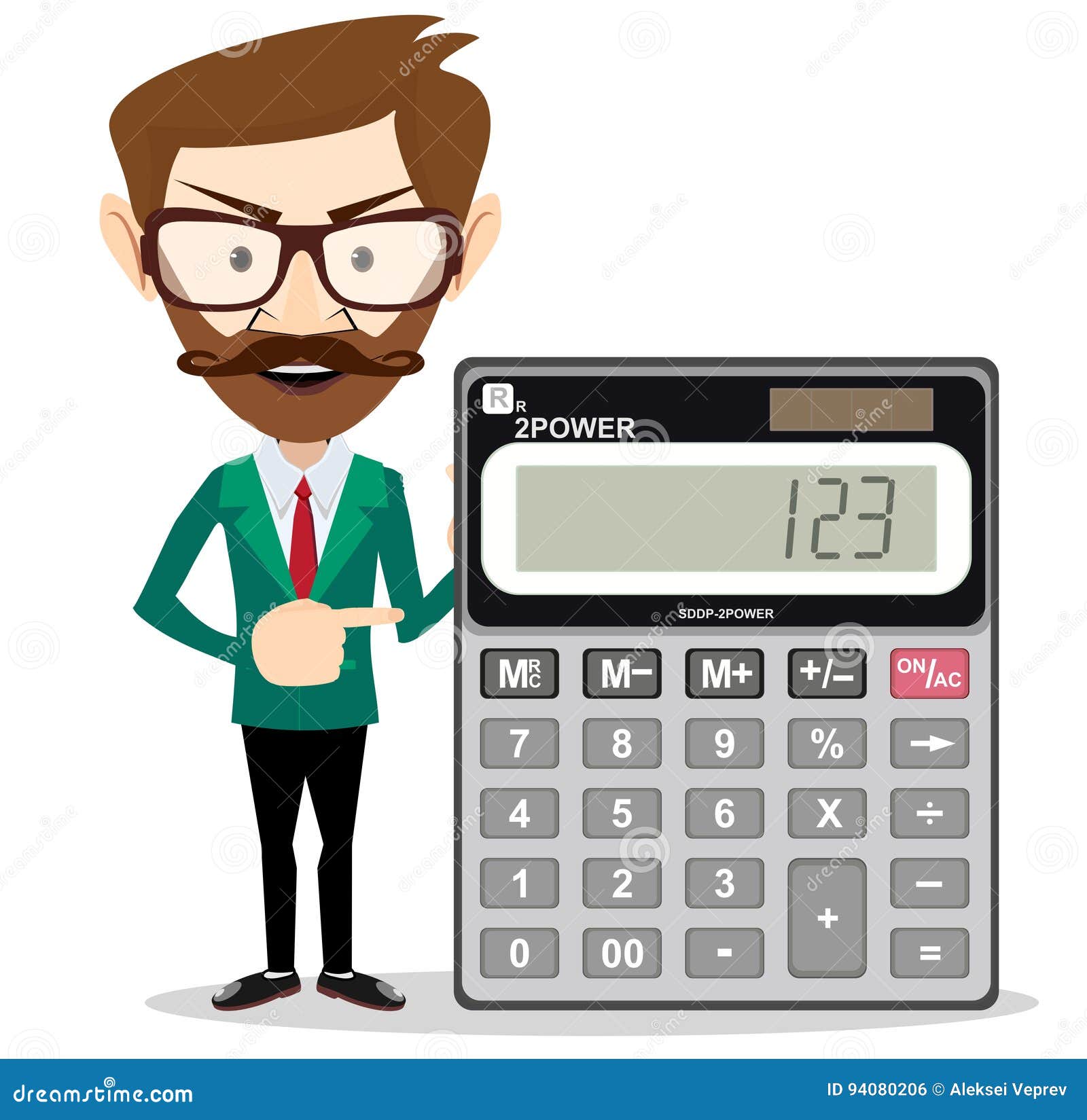 Mathematical Man Holding Calculator Stock Vector - Illustration of male ...