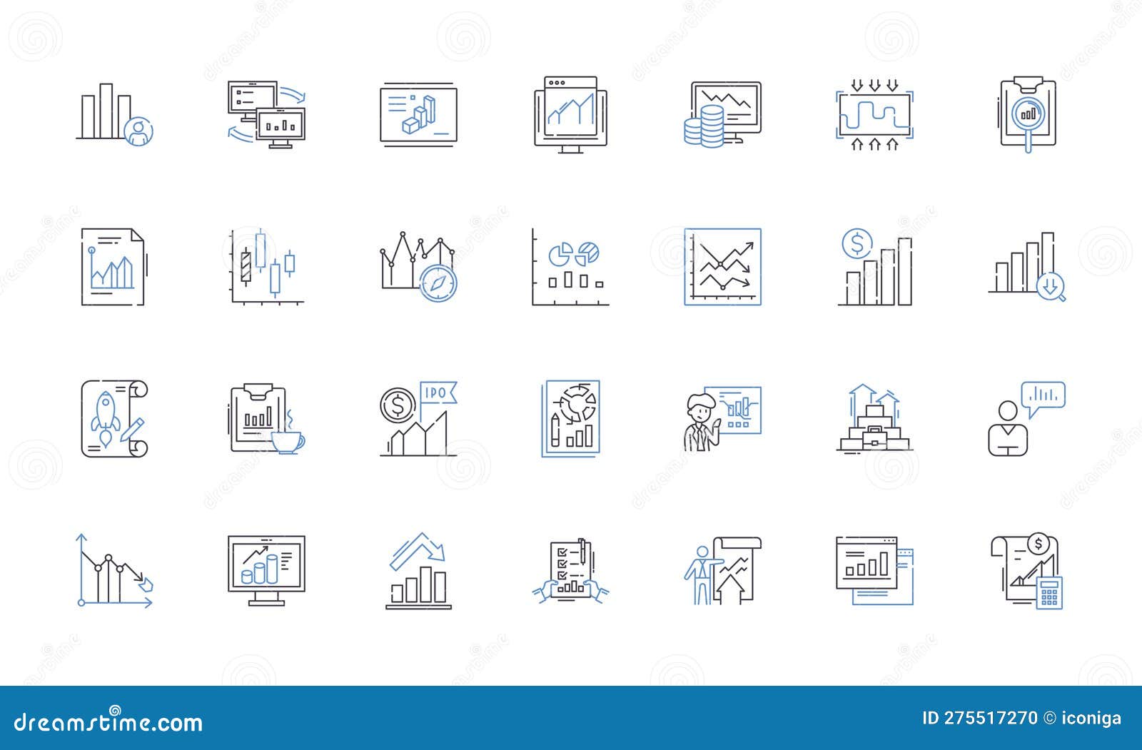 Mathematical Models Line Icons Collection Equations Variables