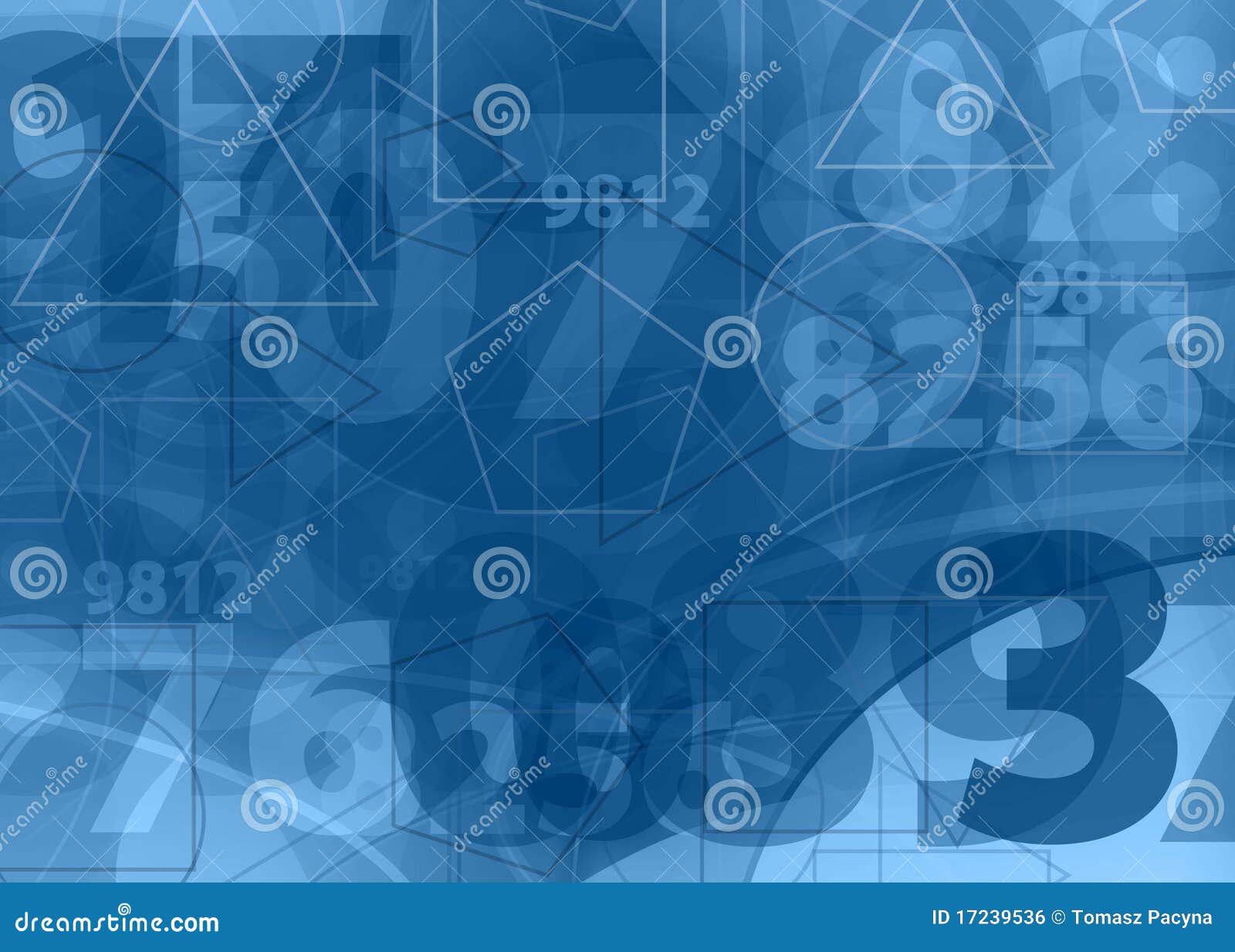 Mathematical Numbers Blue Background Stock Illustration - Illustration ...