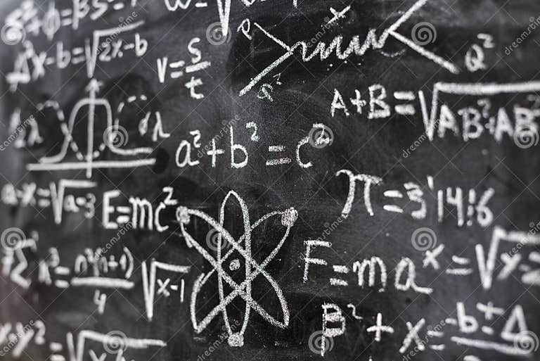 Mathematical Operations and Quantum Physics Formulas Handwritten on the ...
