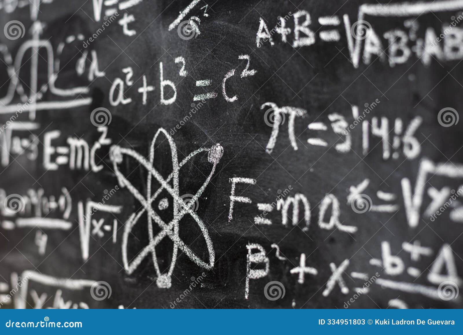 Mathematical Operations and Quantum Physics Formulas Handwritten on the ...