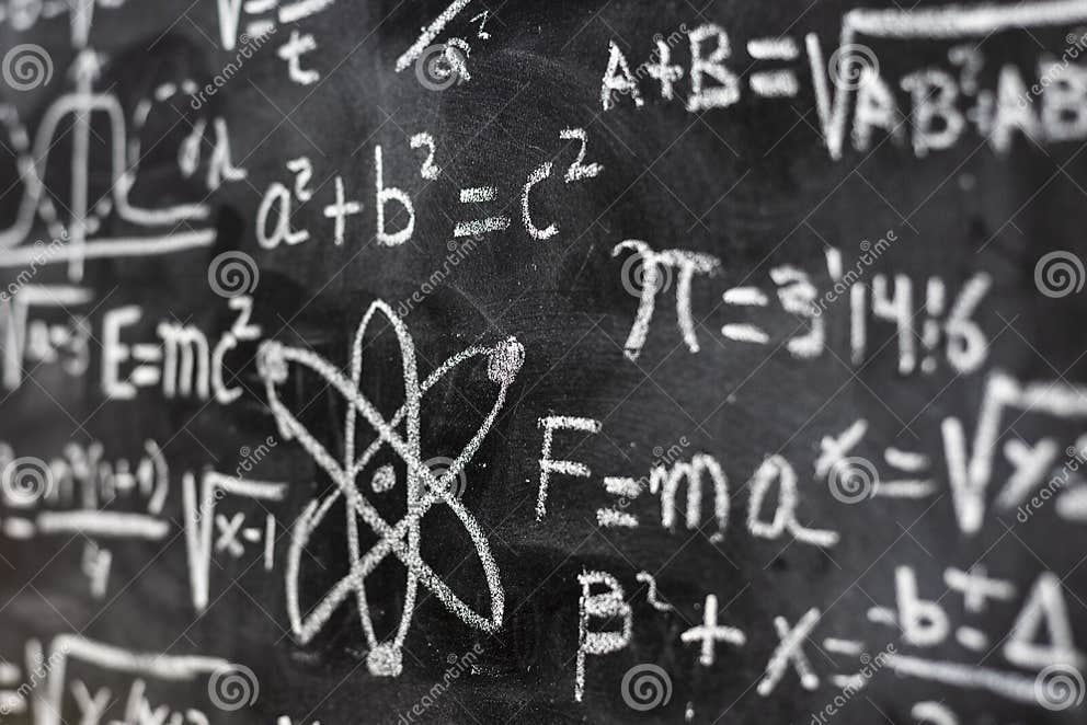 Mathematical Operations and Quantum Physics Formulas Handwritten on the ...