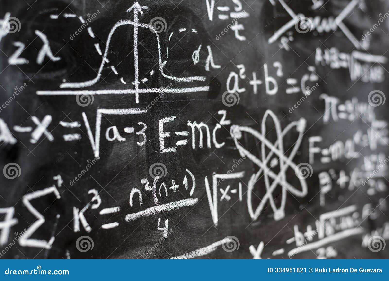 Mathematical Operations and Quantum Physics Formulas Handwritten on the ...