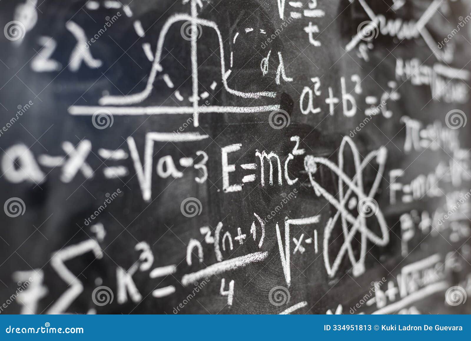 Mathematical Operations and Quantum Physics Formulas Handwritten on the ...