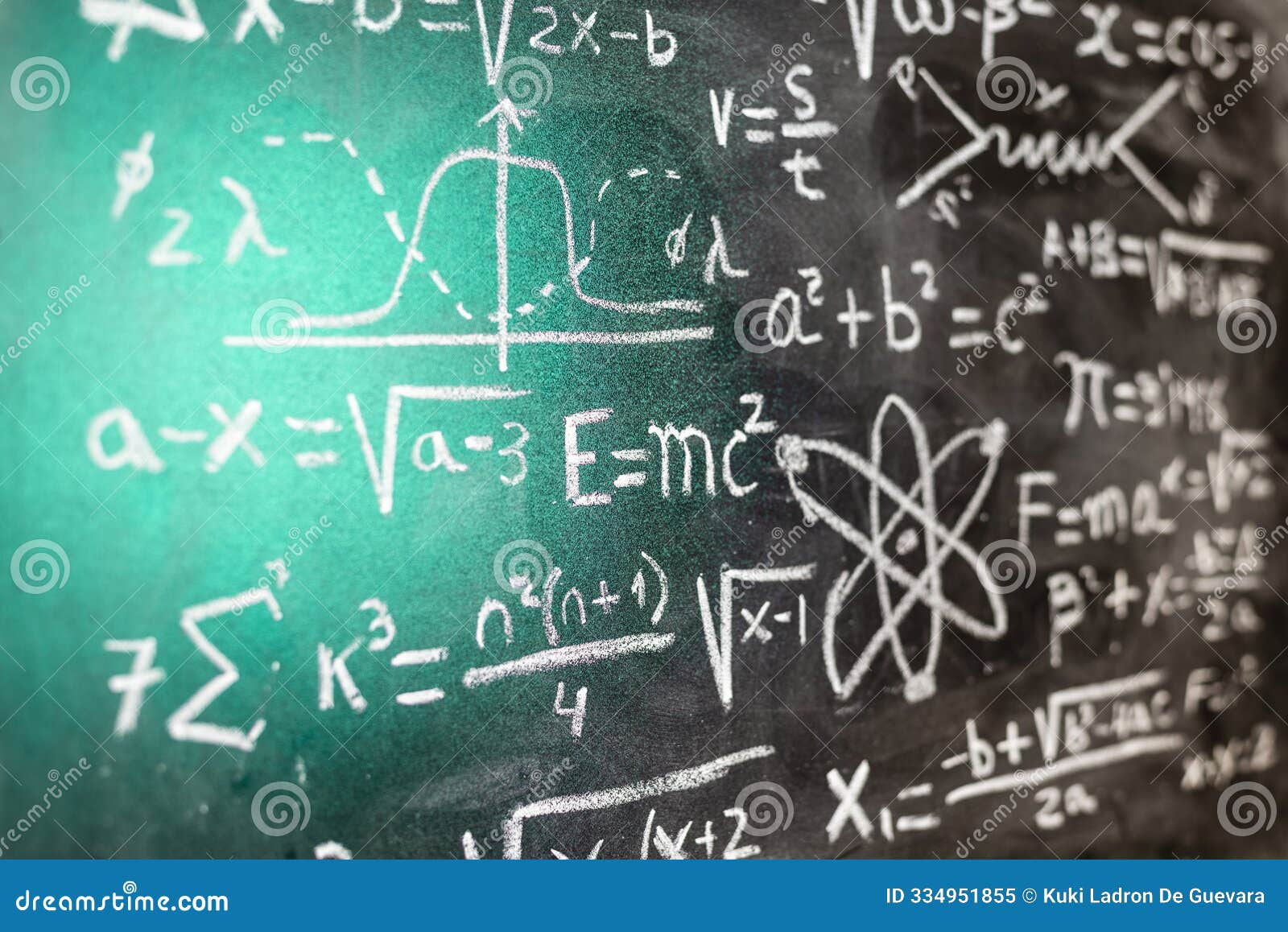 Mathematical Operations and Quantum Physics Formulas Handwritten on the ...