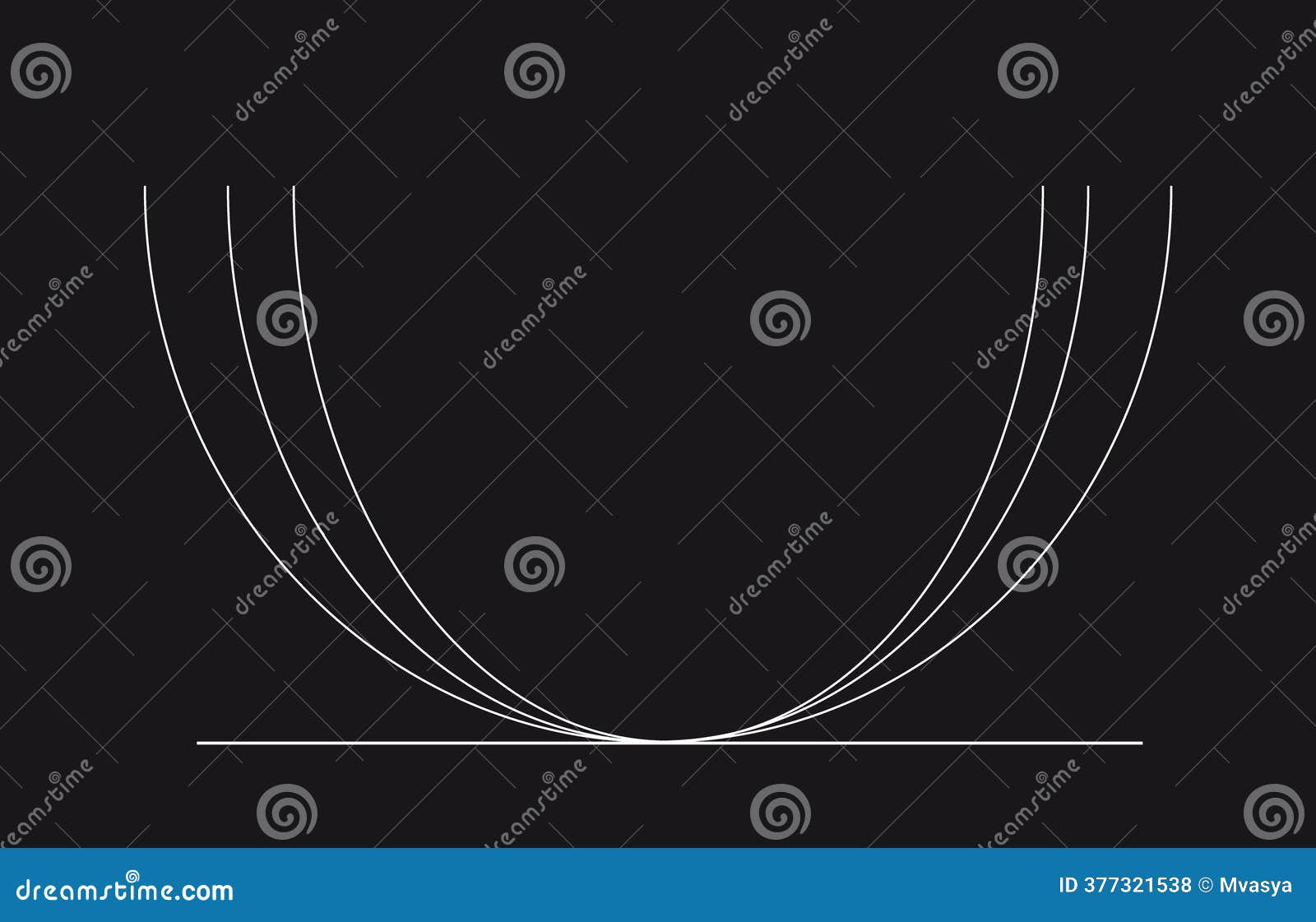 Mathematical Parabola Touching A Horizontal Line In A Minimalist Black ...