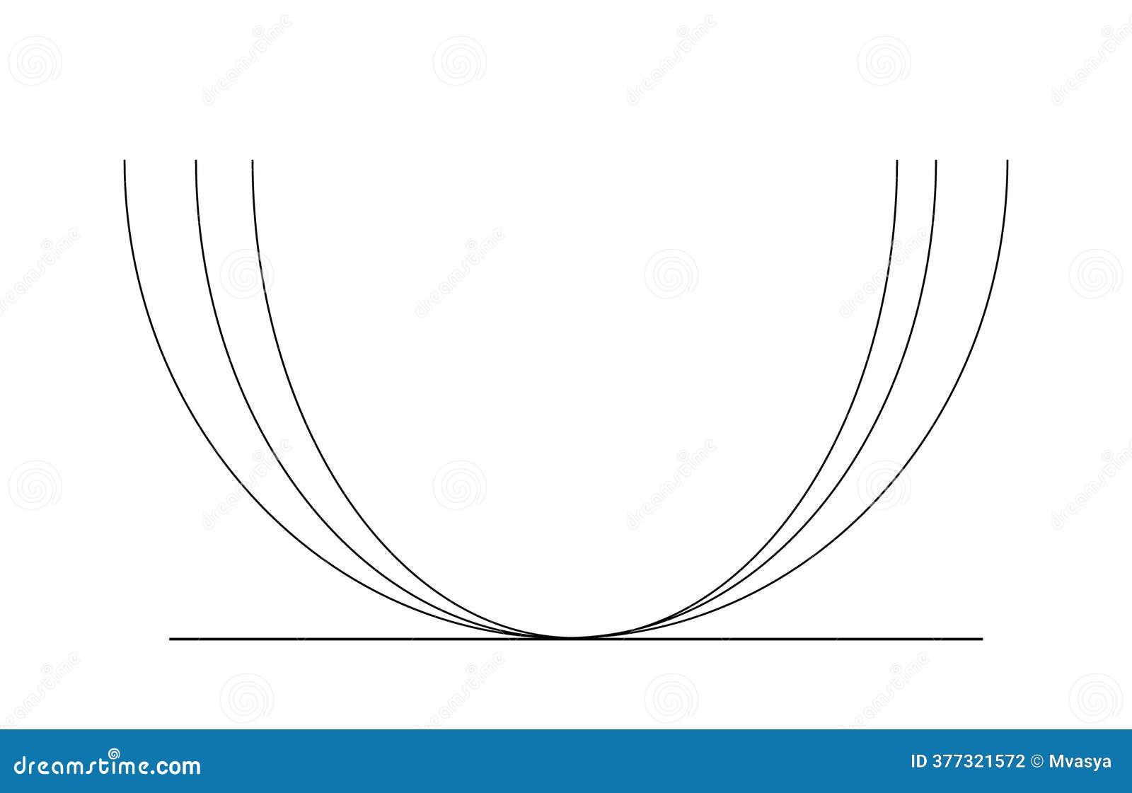 Mathematical Parabola Touching A Horizontal Line In A Minimalist Black ...