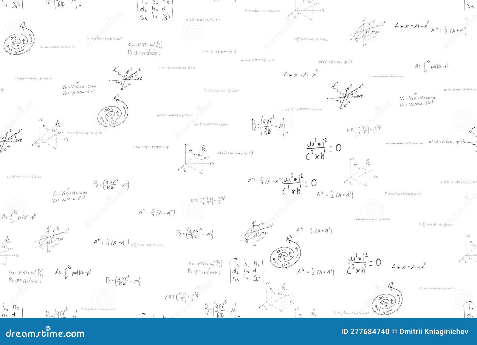 Mathematical, Physical, Chemical Formulas And Expressions. Scientific ...