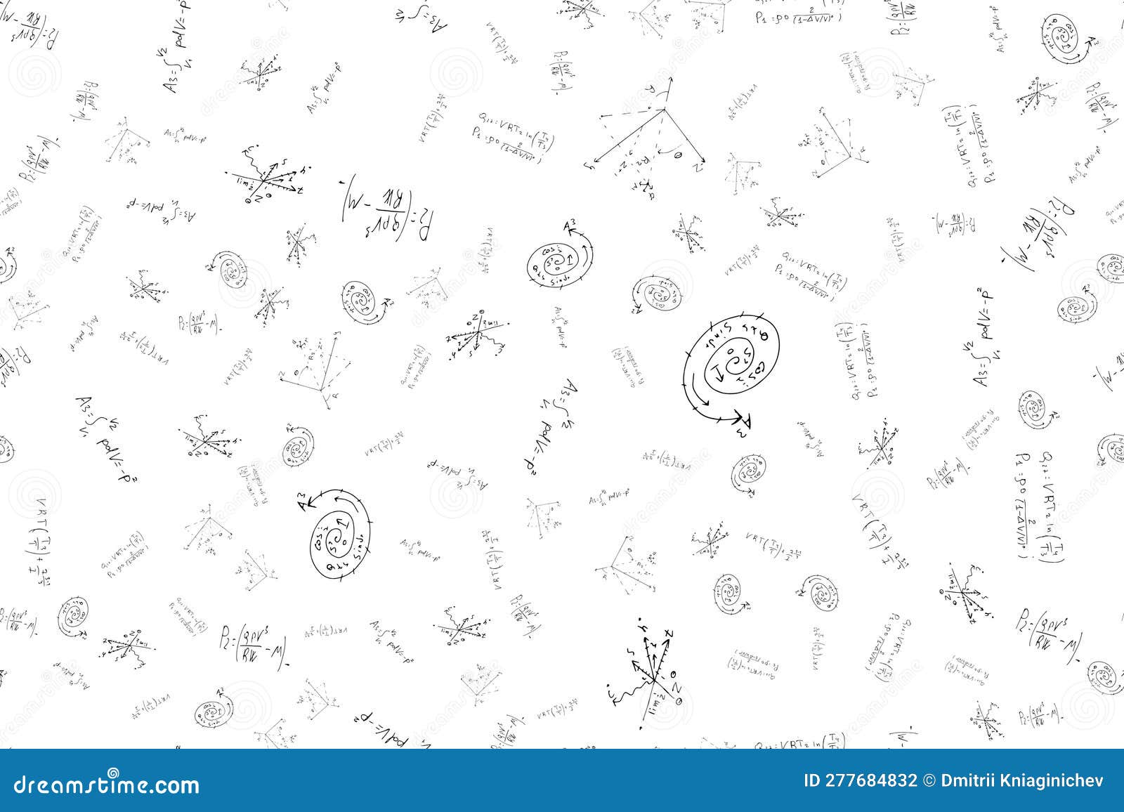 Mathematical, Physical, Chemical Formulas And Expressions. Scientific ...