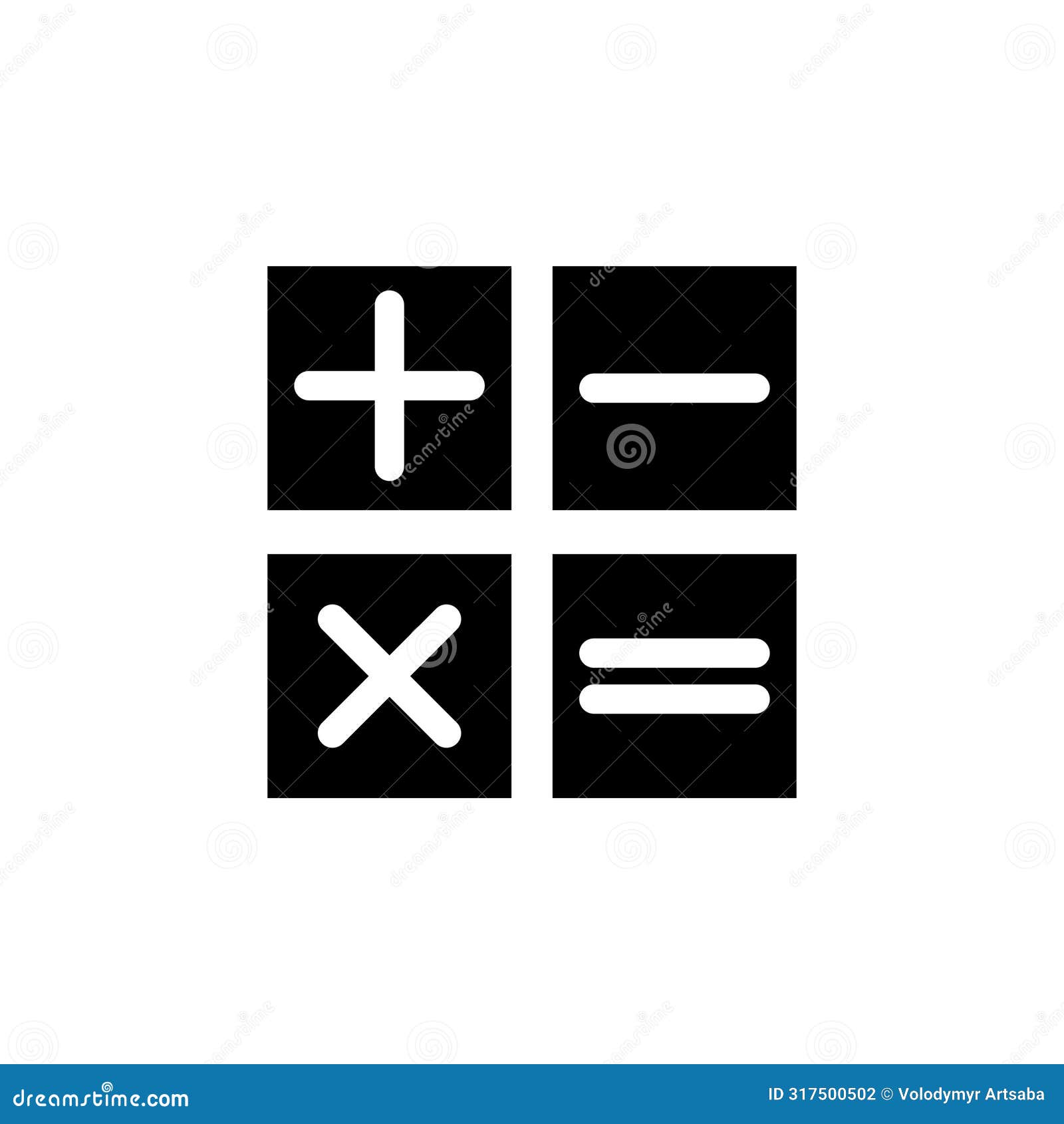 Mathematical Plus, Minus, Multiplication, Division Flat Vector Icon ...