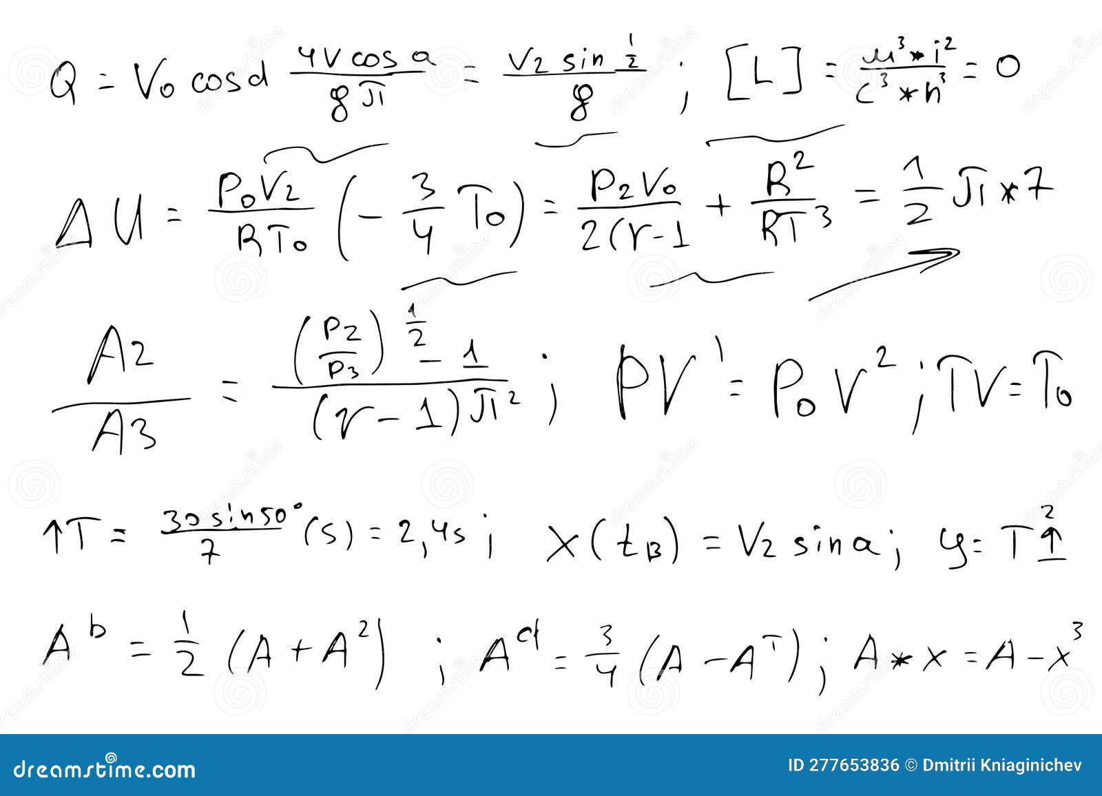 Mathematical Scientific Formulas and Expressions. Educational, School ...