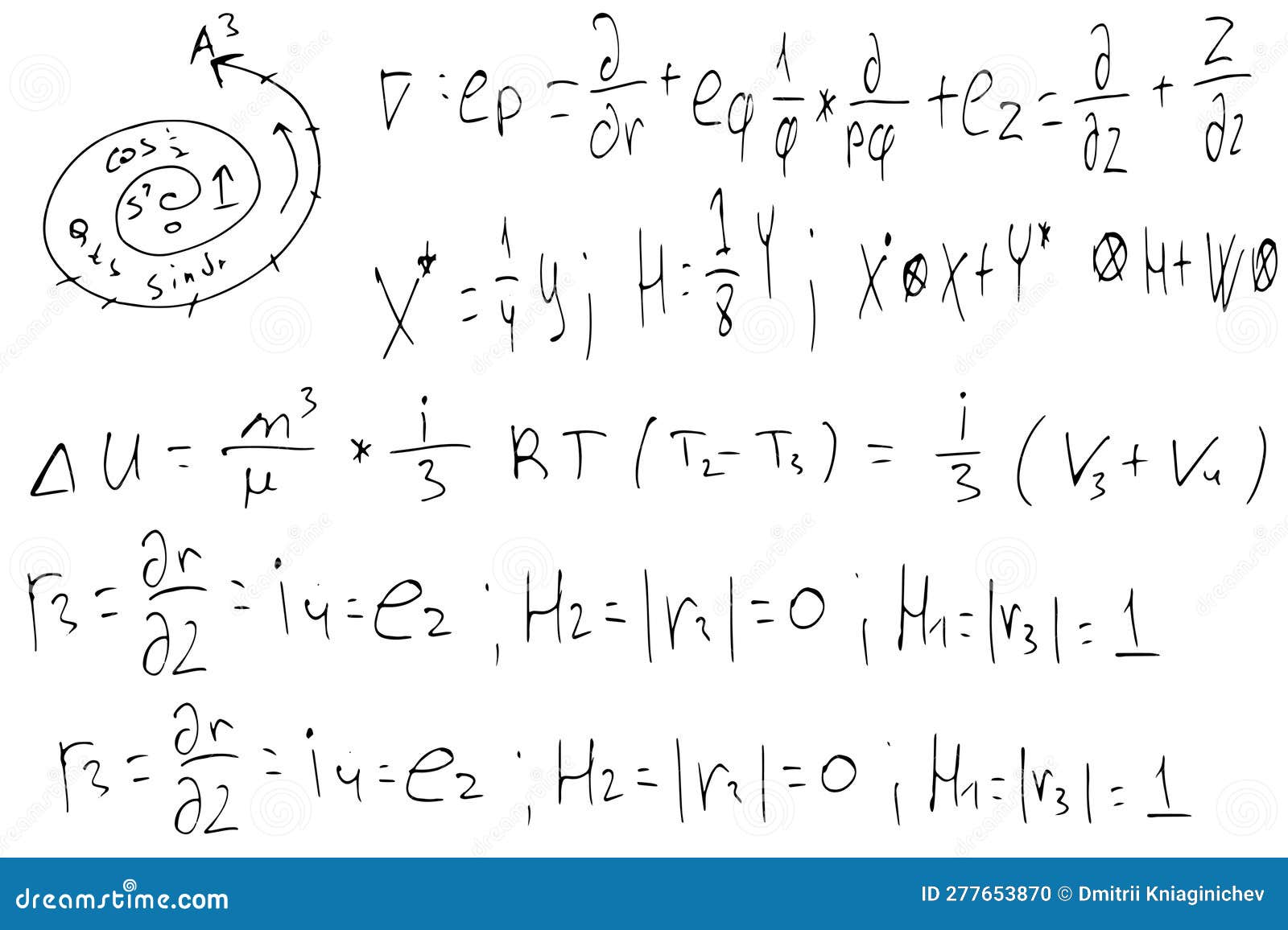 Mathematical Scientific Formulas and Expressions. Educational, School ...
