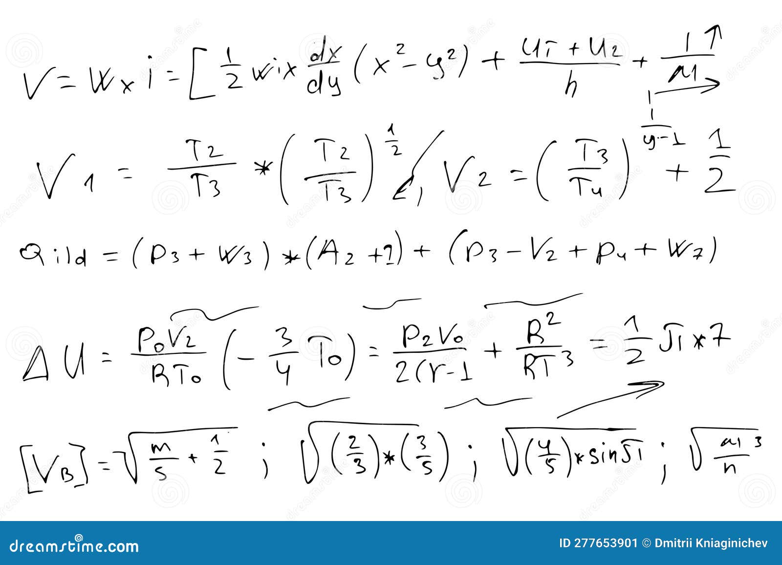 Mathematical Scientific Formulas and Expressions. Educational, School ...