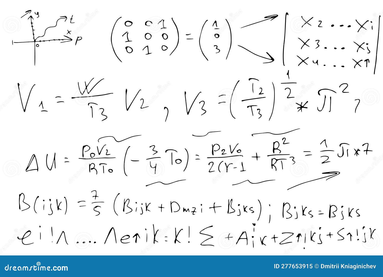 Mathematical Scientific Formulas and Expressions. Educational, School ...