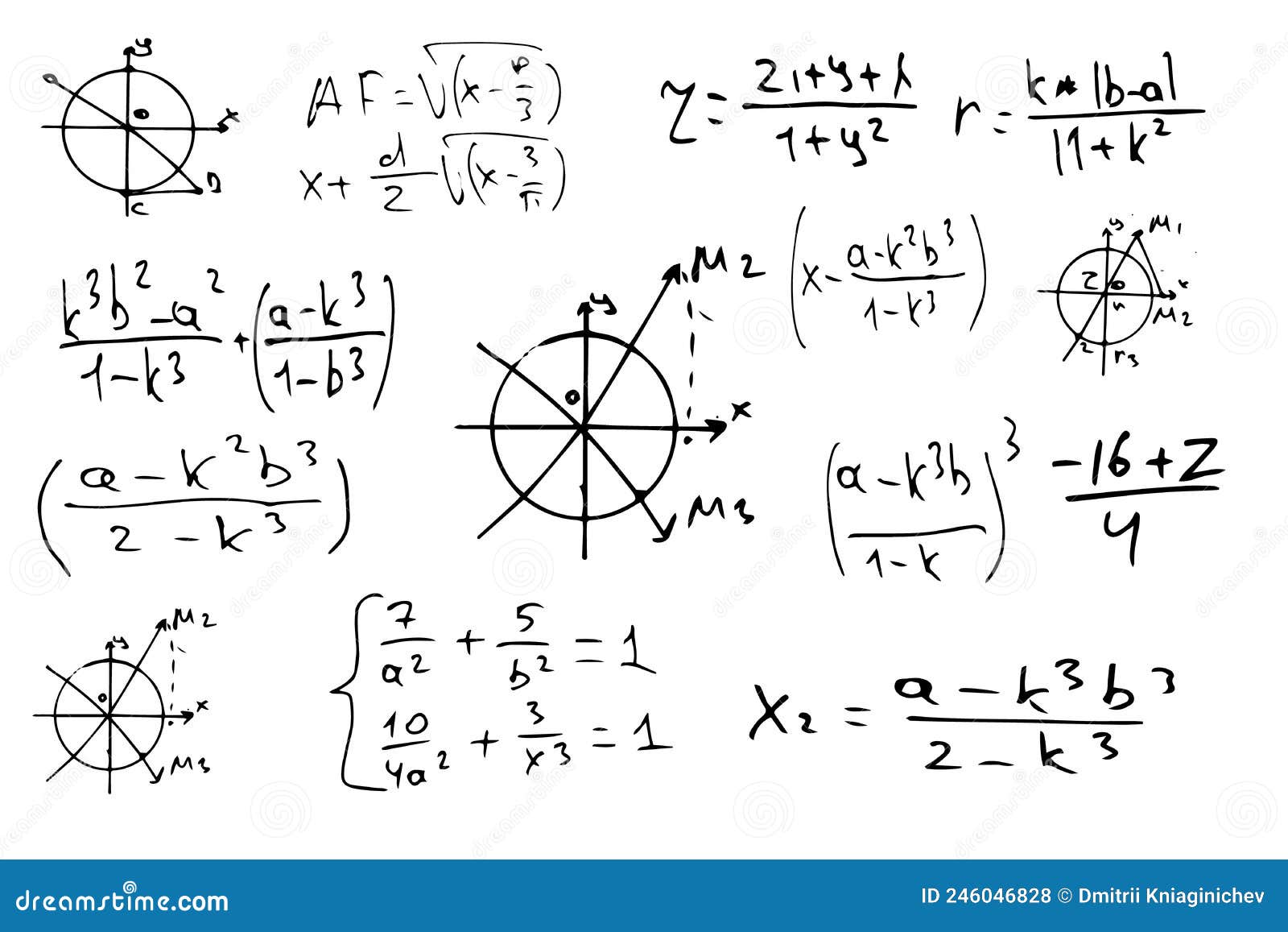 Mathematical, Scientific Formulas and Expressions. Educational, Vector ...