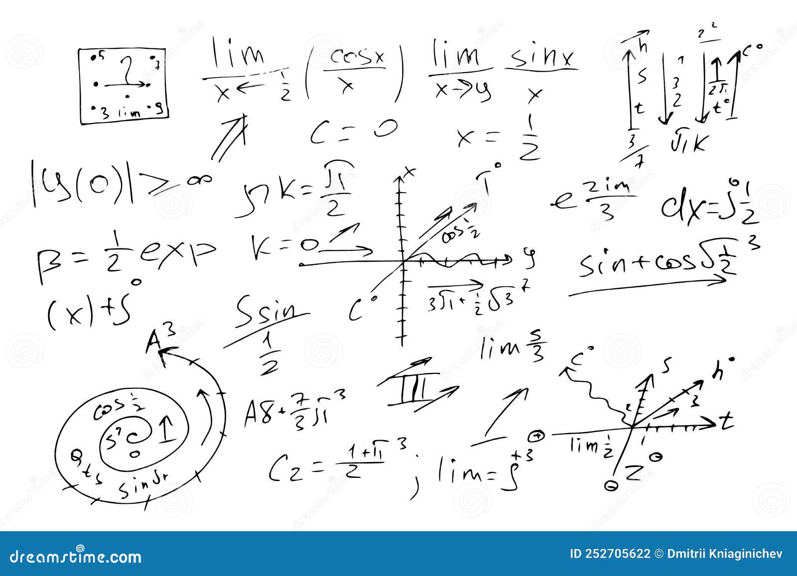 Mathematical And Scientific Math Formula Vector Symbols And Icon Stock ...