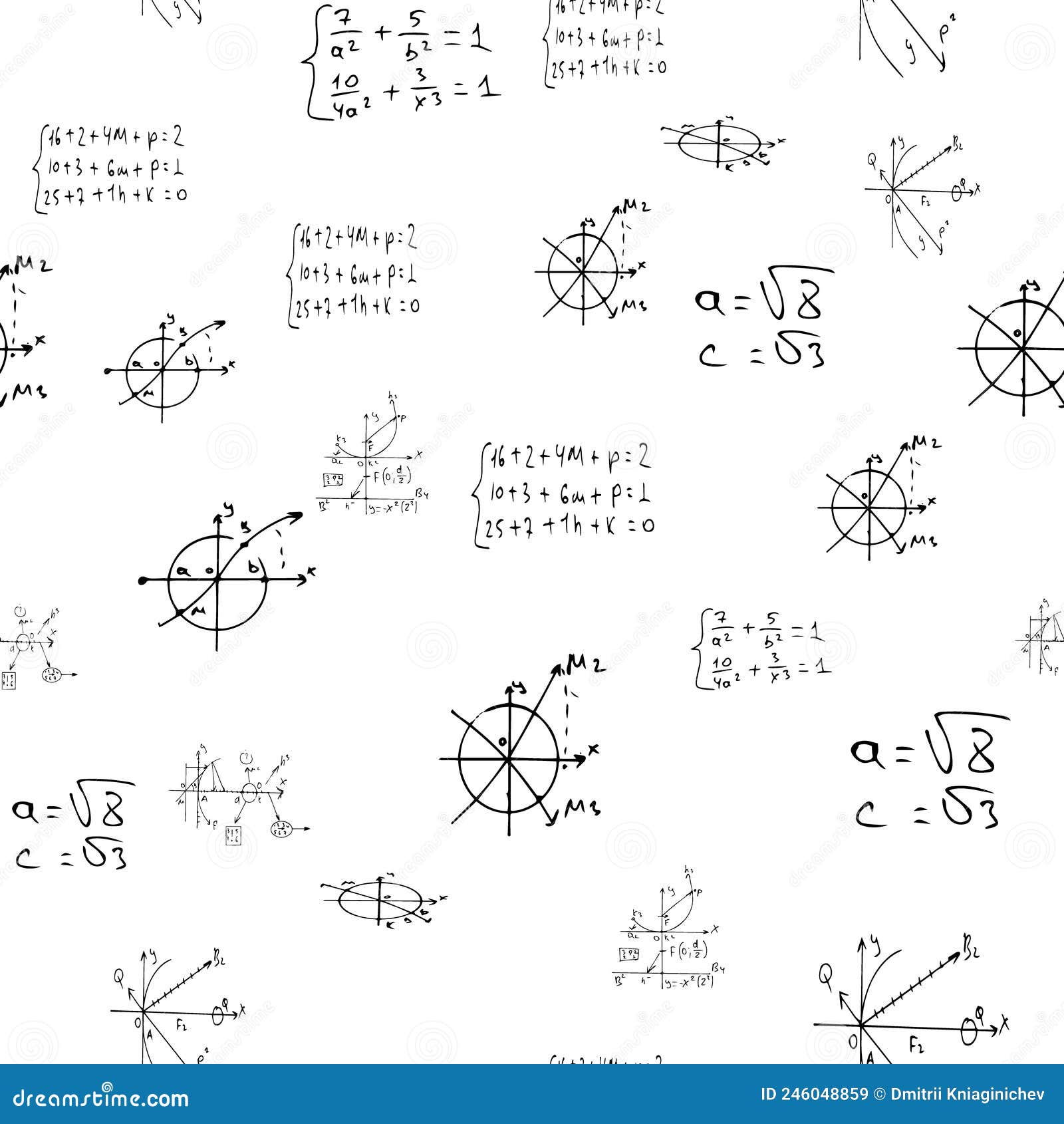 Mathematical, Scientific Formulas And Expressions. Educational, Vector ...