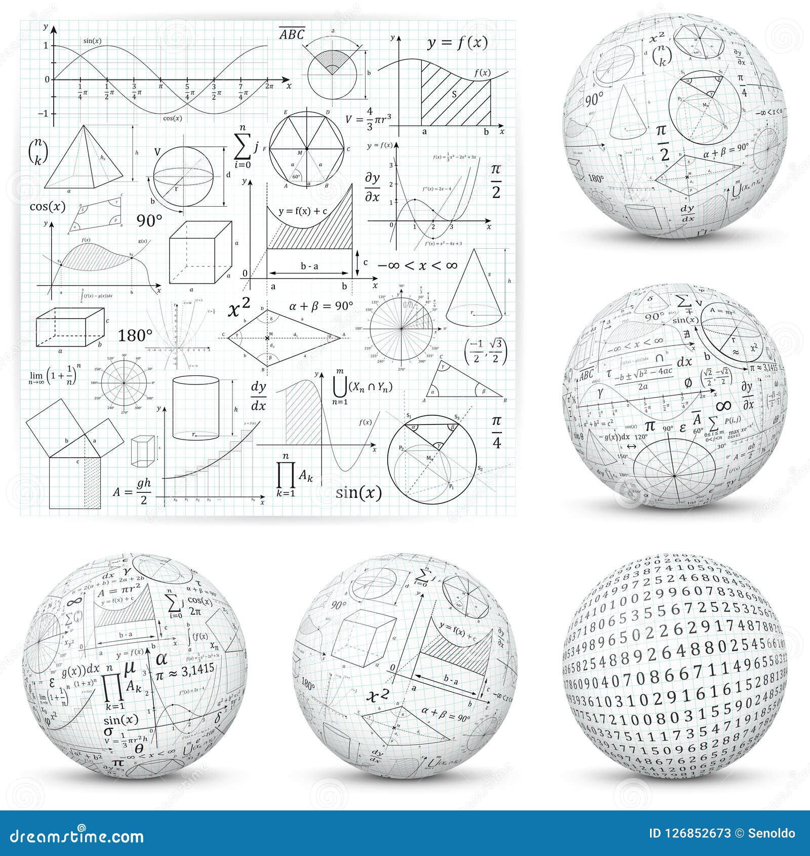 Mathematical And Scientific Math Formula Vector Symbols And Icon Stock ...