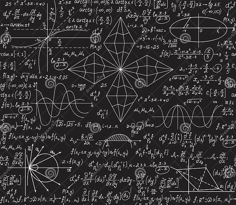 Mathematical Scientific Vector Seamless Pattern with Equations ... Mathematical Scientific Vector Seamless Pattern with Equations ...