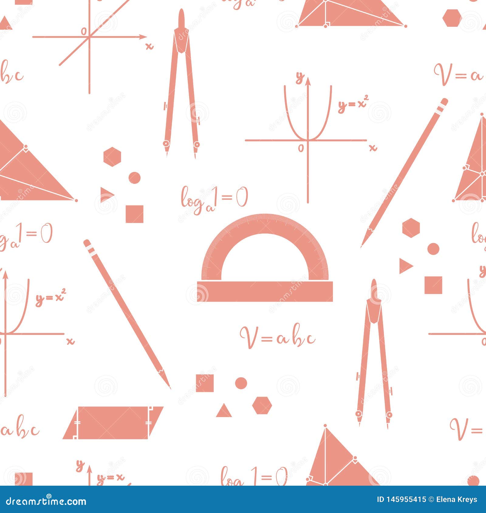 Mathematical Scientific Vector Seamless Pattern Stock Vector - Illustration of parabola, science ...