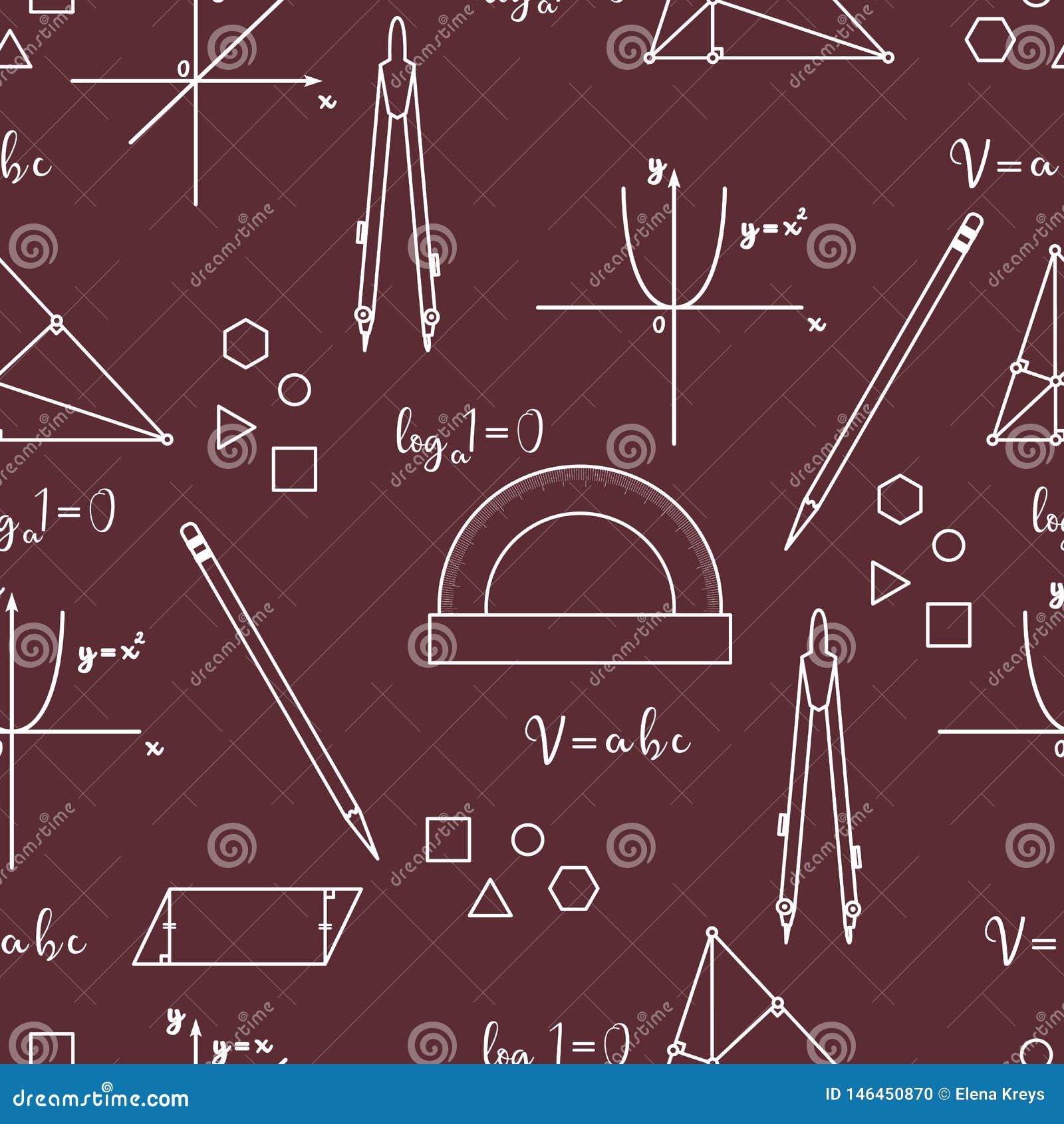 Mathematical Scientific Vector Seamless Pattern Stock Vector ...