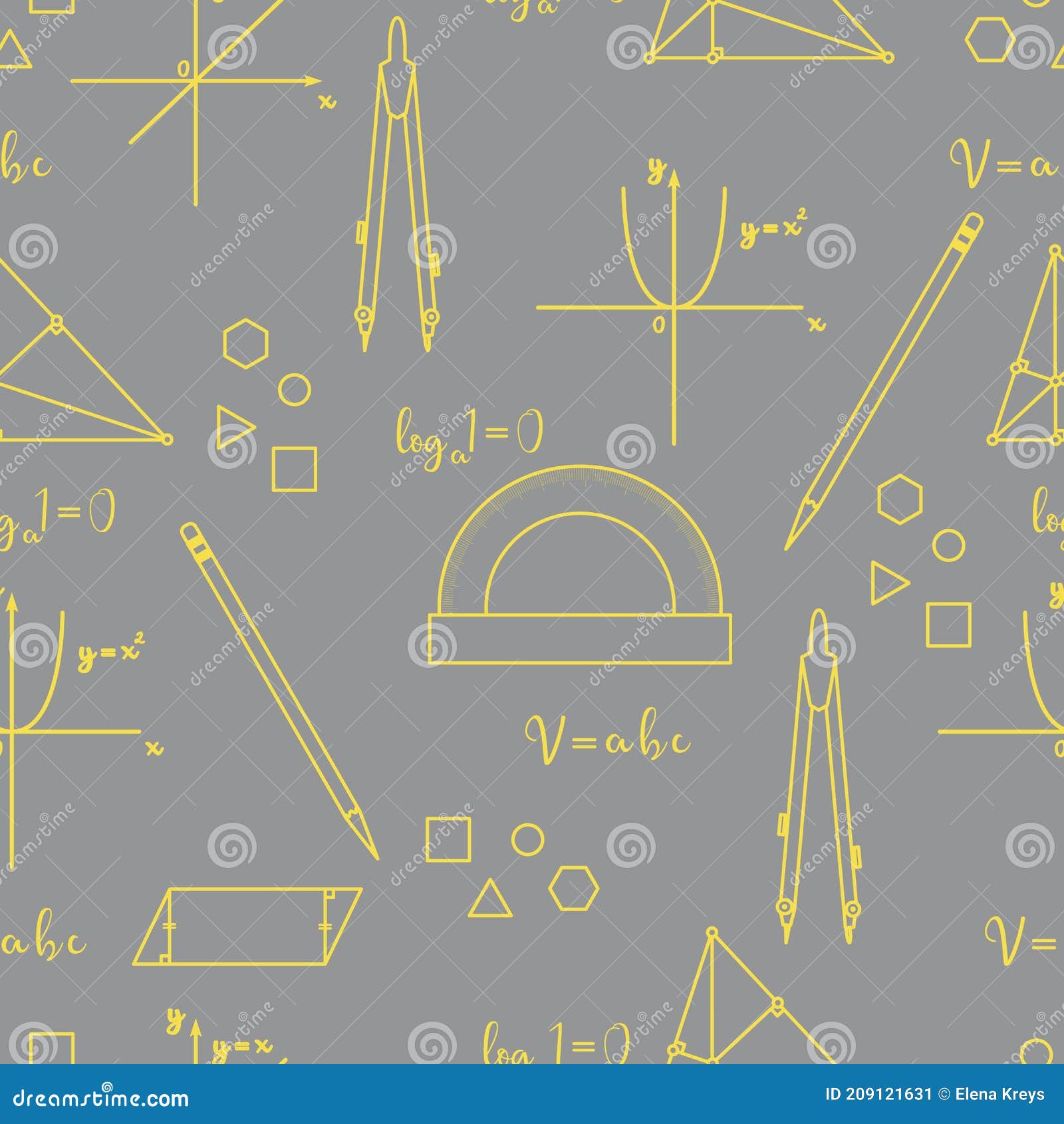 Mathematical Scientific Vector Seamless Pattern Stock Vector ...