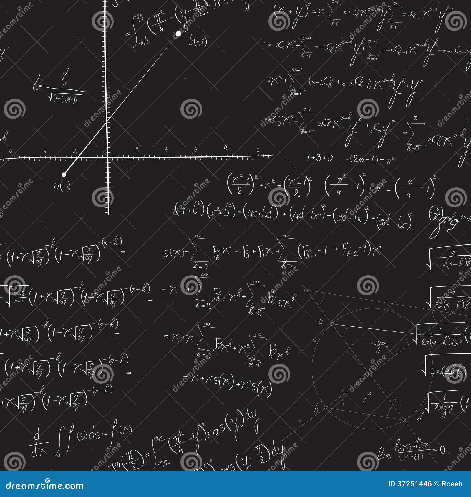 Mathematical Seamless Pattern Stock Vector - Illustration of equation ...