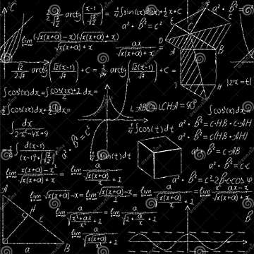 Mathematical Seamless Pattern with Geometry Formulas, Math Graph ...