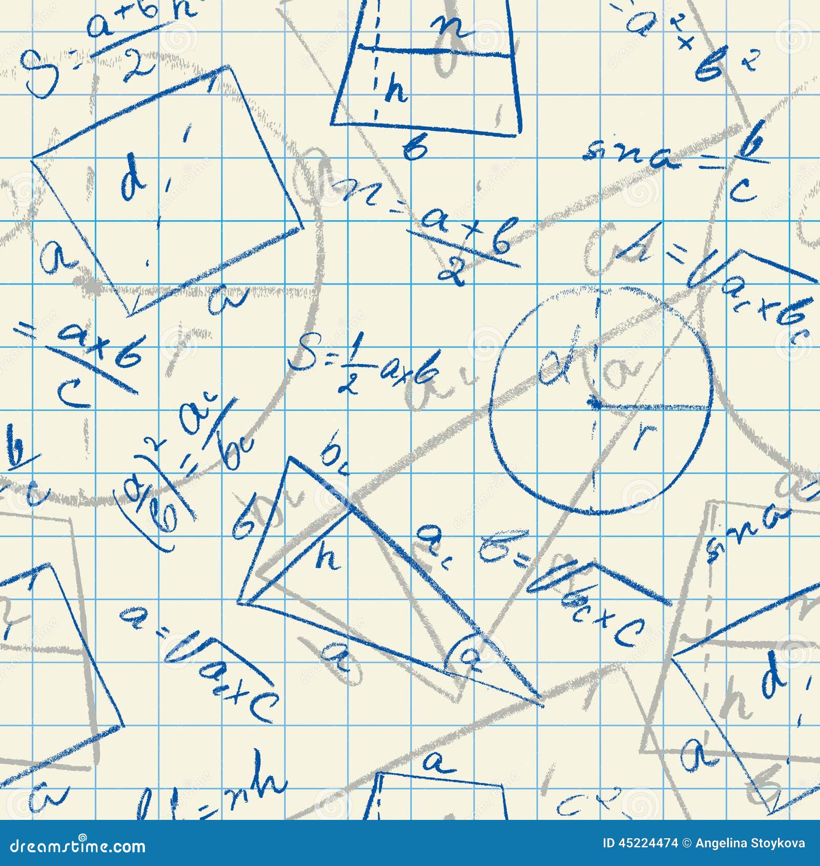 Mathematical Seamless Pattern Stock Vector - Illustration of geometry ...