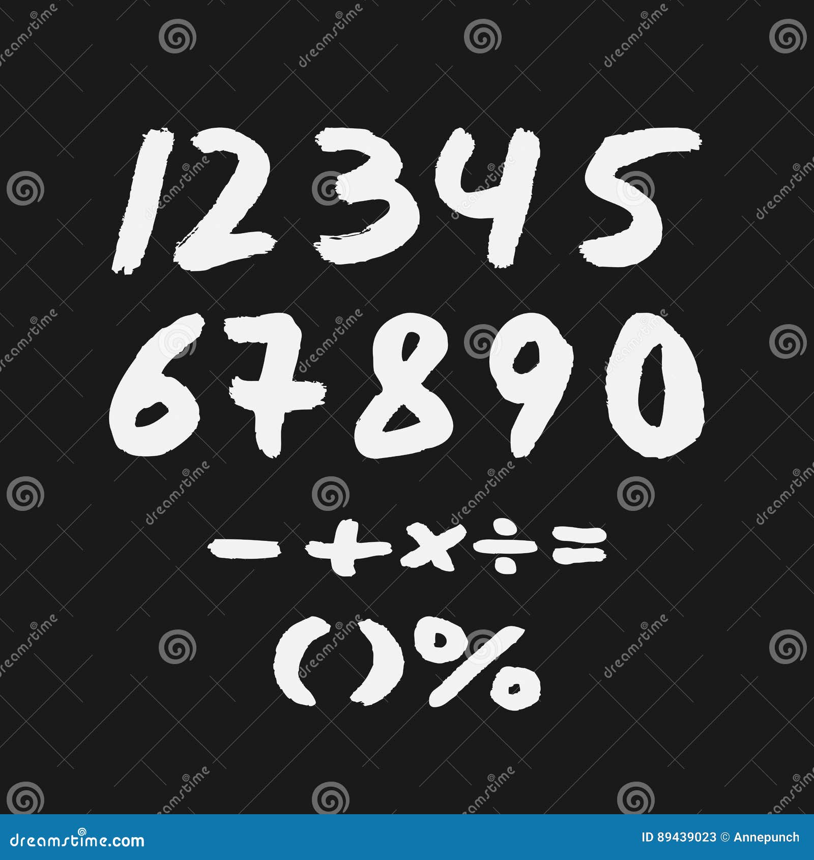 A Mathematical Set. Drawn with a Rough Brush. Stock Vector ...