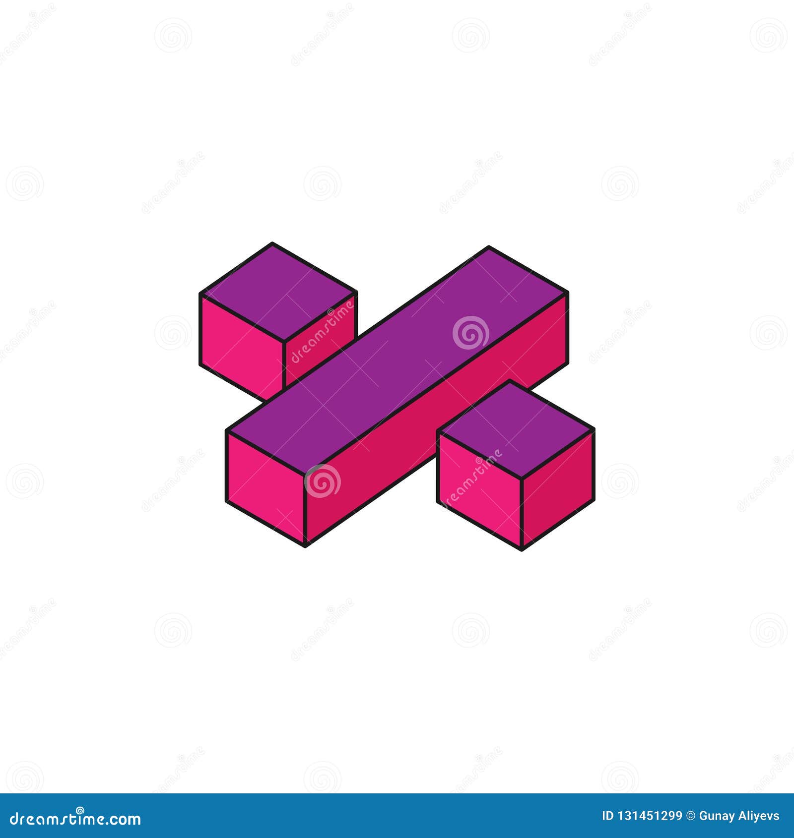 Mathematical Sign Divide, 3D Colored Isometric Icon. Element of 3d ...