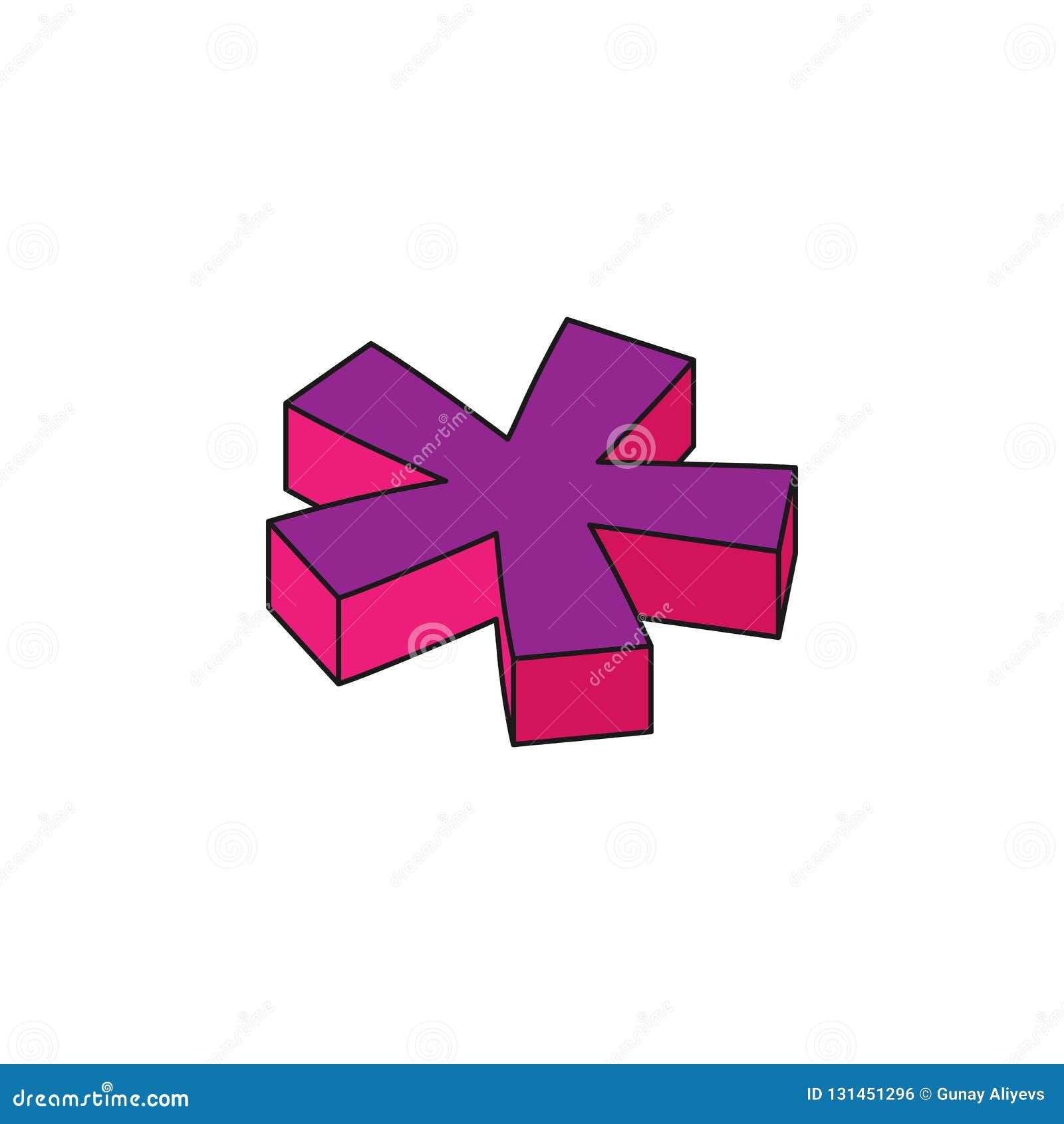 Mathematical Sign Multiplication, 3D Colored Isometric Icon. Element of ...