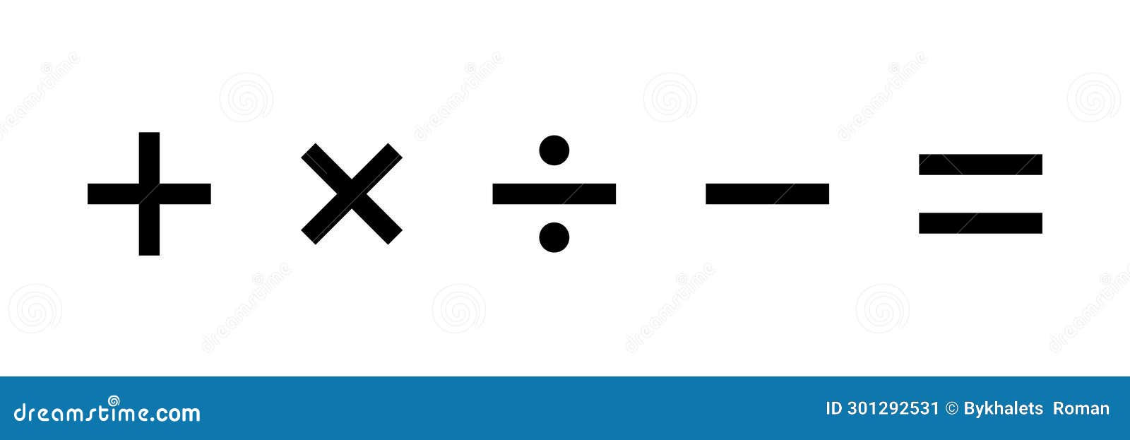 Mathematical Signs Collection. Plus Sign, Division Sign, Multiplication ...