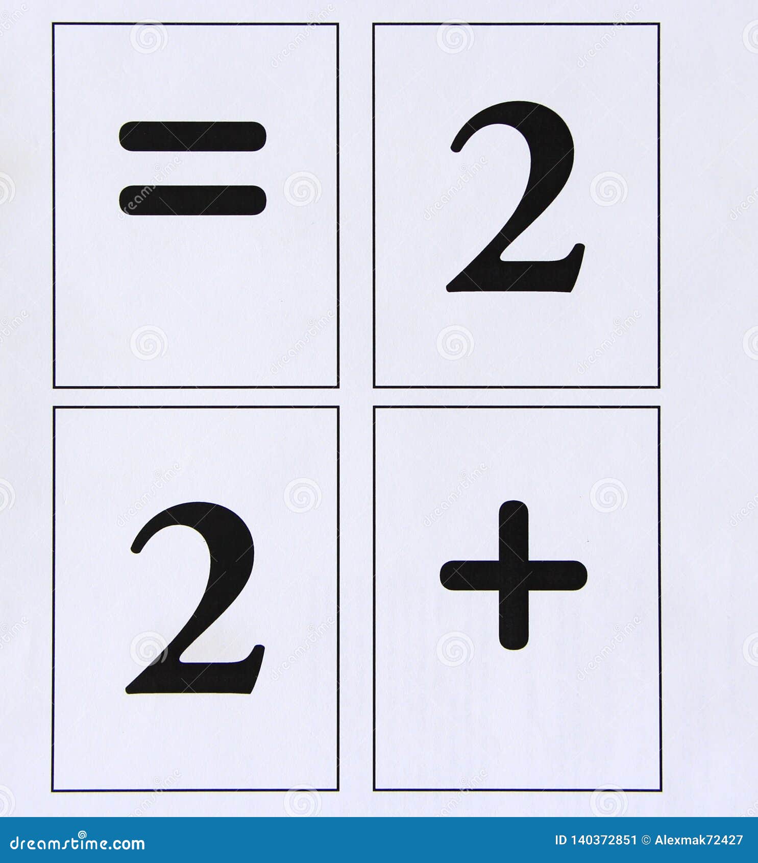 Mathematical Signs are Plus and Number 2. Mathematic Equation Two Plus ...